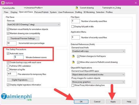 Cách Backup File Autocad Tự động Auto Save File Autocad