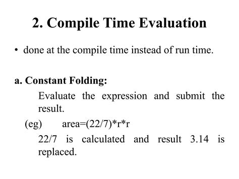 Principal Sources Of Optimization In Compiler Design Pptx
