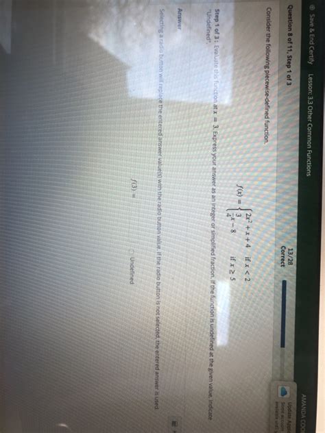 Solved Save And End Certify Lesson 33 Other Common Functions