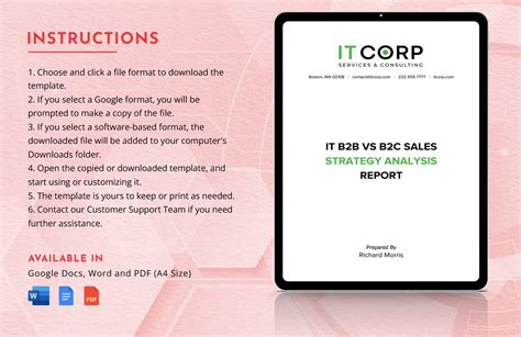IT B B Vs B C Sales Strategy Analysis Report Template In Word PDF Google Docs Download