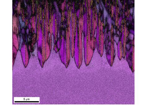EBSD Orientation Map Recorded From The Cross Section Of A Fe At Download Scientific