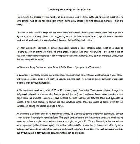 Script Outline Template Room Surf Com