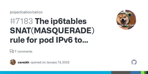 The Ip6tables Snatmasquerade Rule For Pod Ipv6 To Outside World Is