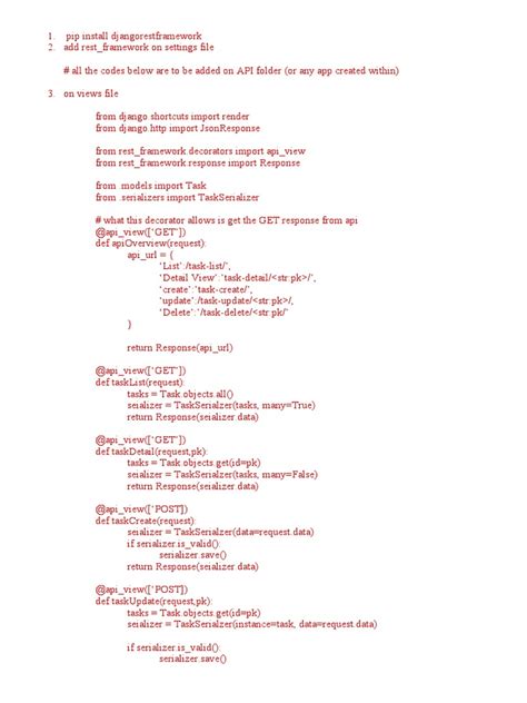 Django Restframework Tutorial Pdf Operating System Families Computing Platforms