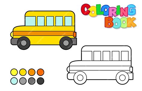 Premium Vector Vector Illustration Of A School Bus Coloring Book For
