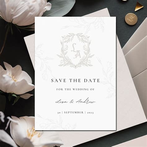 Save The Date Elegant Ivory Theaisleie Premium Wedding Stationery Printing