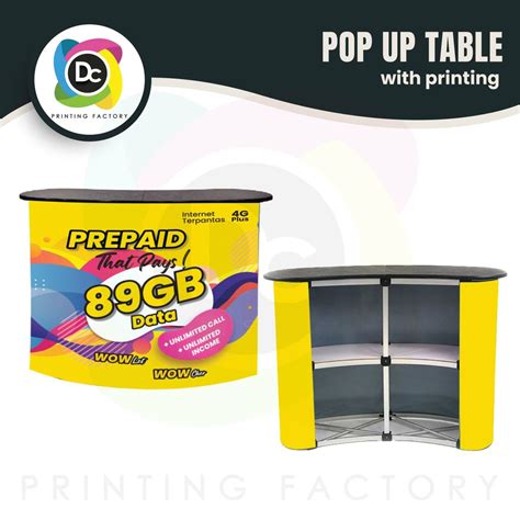 Pop Up Table With Printing Without Printing Dcprintingfactory