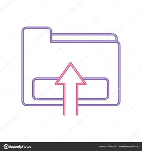 Neon Line File Folder Loading Data Information Stock Vector Image By