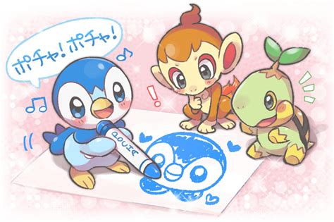 Piplup Turtwig And Chimchar Pokemon Drawn By Tansho Danbooru