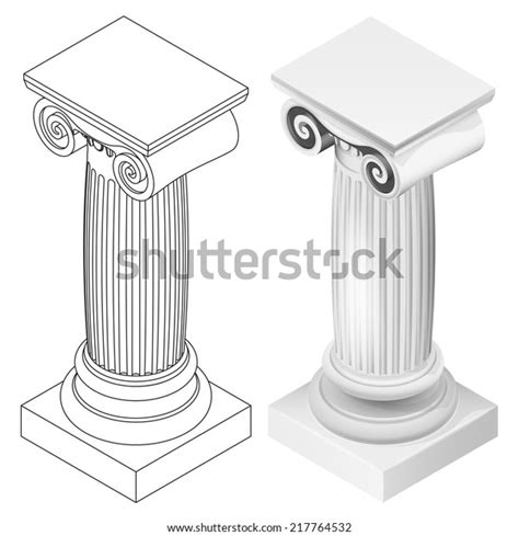 Ionic Column Style Isometric View Isolated Stock Vector Royalty Free 217764532 Shutterstock