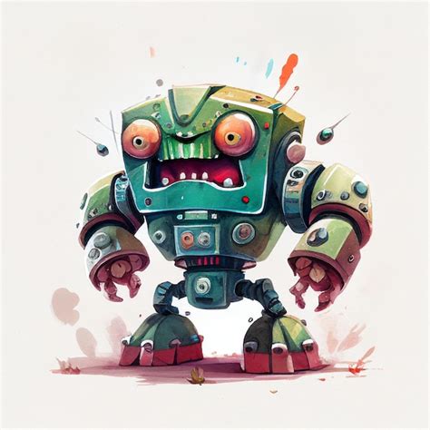 Premium Ai Image Evil Robot Cartoon Generative Ai