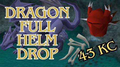 Dragon Full Helmet Drop From Chewed Bones On 43 Kc Osrs Luck Youtube