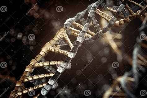 Close Up Of Human Dna With Intricate And Beautiful Molecular Structure Visible Stock