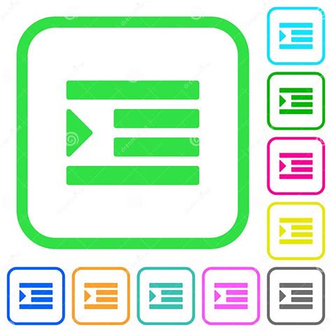 Increase Text Indentation Vivid Colored Flat Icons Stock Vector Illustration Of Letters