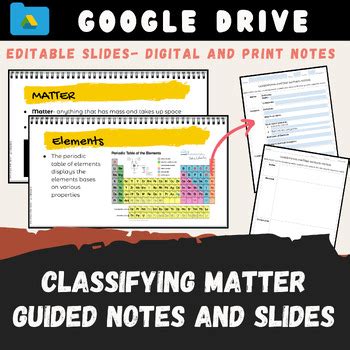 Classifying Matter Guided Notes Google Slide Show Physical Science