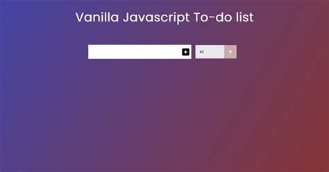 Github Ylliesvanilla Js Todo List To Do List Made In Javascript Vanilla