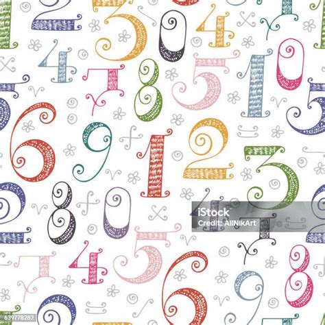 아이들을위한 수학 배경 손으로 그린 낙서 번호 원활한 패턴 0에 대한 스톡 벡터 아트 및 기타 이미지 0 0명 1 Istock
