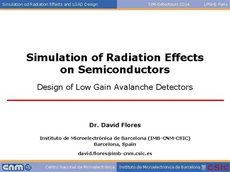 Simulation Od Radiation Effects And Lgad Design Simdtecteurs