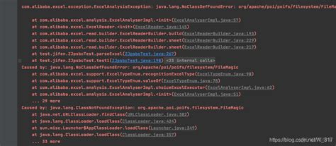 easyexcel导入的时候报错caused by java lang noclassdeffounderror org apache poi poifs filesystem file