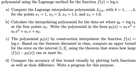 Lagrange Interpolation On Paper Construct An