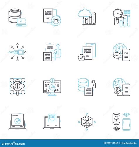Performance Metrics Linear Icons Set Evaluation Analysis Metrics