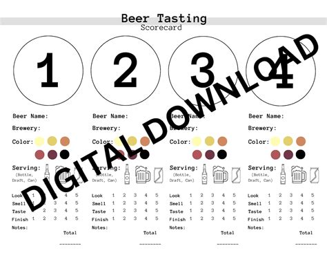 Beer Tasting Party Game Diy Scorecards And Guide Digital Download Etsy