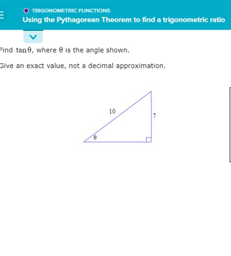 Solved Find Tan Where Tan Is The Angle Shown Give An Chegg Com
