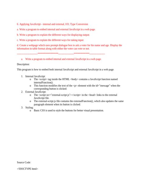 Fsd Experiment Vi For Ii Ii Cse A 6abcd Pdf Java Script World Wide Web