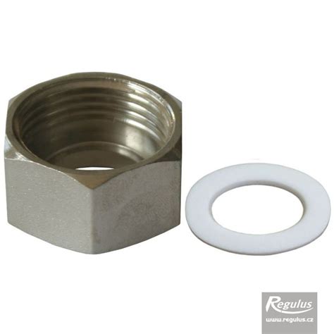3 4 Nut For Dn12 Pipe With Gasket Nickel Plated Brass Regulus