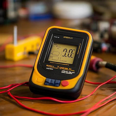 A Digital Multimeter Displaying Voltage Measurements With Clear Backlit Screen Premium Ai