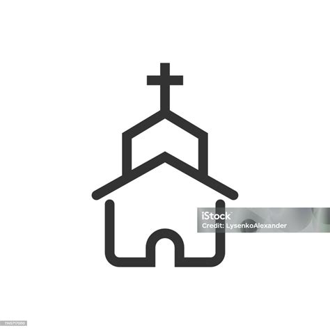 플랫 스타일의 교회 아이콘입니다 흰색 절연 배경에 채 플 벡터 일러스트 레이 션 종교적 건물 사업 개념입니다 건설 산업에 대한 스톡 벡터 아트 및 기타 이미지 Istock