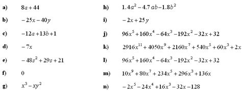Answers To Math Exercises And Math Problems Polynomials