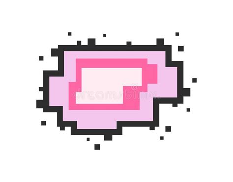 Vector Pixel Speech Bubble Message Box With Space For Text Stock Illustration Illustration Of