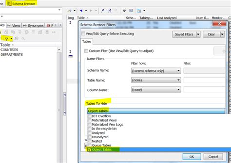 Quick Filtering Objects In Oracle Sql Developers Schema Browser Pbwe