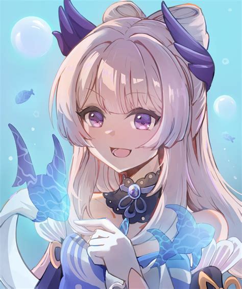 Pugo Sangonomiya Kokomi Genshin Impact Absurdres Highres 1girl Air Bubble Bare Shoulders