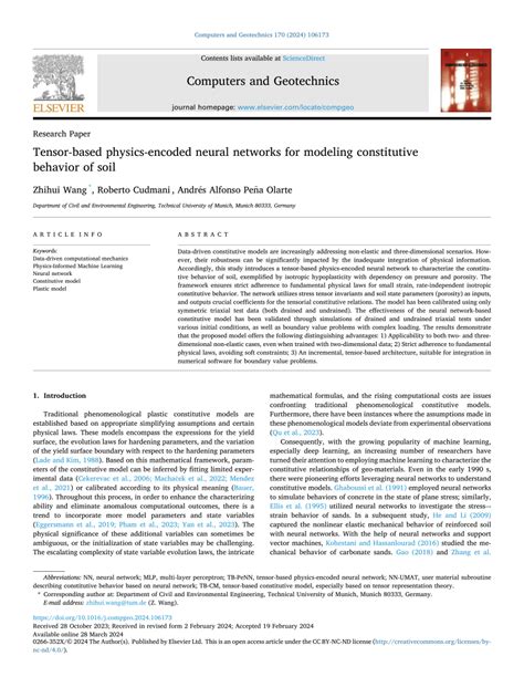 Pdf Tensor Based Physics Encoded Neural Networks For Modeling