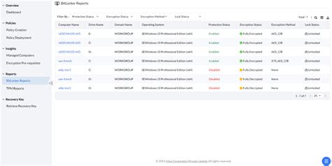 Bitlocker Audit And Reports Manageengine Endpoint Central