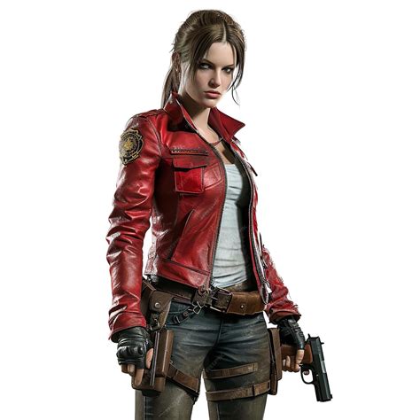 Attractive Claire Redfield Resident Evil Isolated On White Background