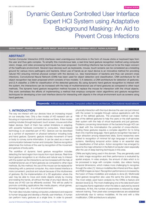 pdf dynamic gesture controlled user interface expert hci system using adaptative background