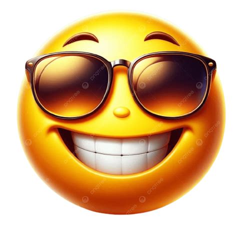 Smiling Emoji With Sunglasses Isolated On White Background Emoji With