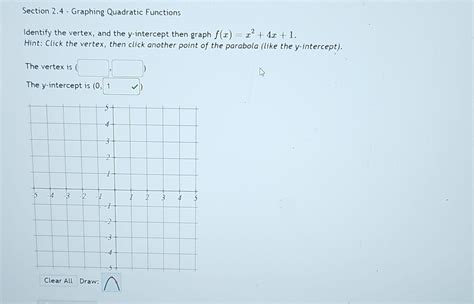 Solved Identify The Vertex And The Y Intercept Then Graph Chegg Com