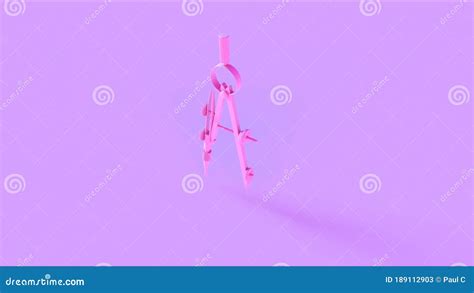 Pink Architects Compass Drawing Tool Stock Illustration Illustration
