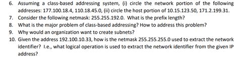 Solved Assuming A Class Based Addressing System I Chegg