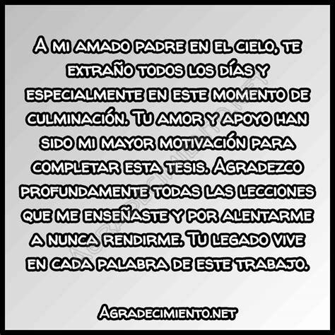 Agradecimiento De Tesis A Mi Padre Fallecido