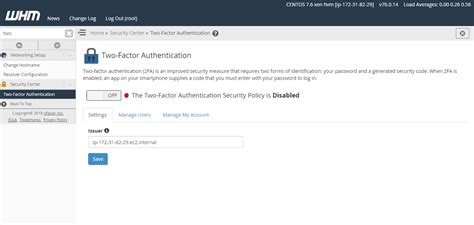 Configure Two Factor Authentication For Whmcpanel