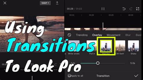 Add Transitions In CapCut App IOS Android YouTube