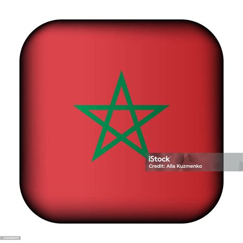 모로코의 국기와 유리 라이트 볼 둥근 구 템플릿 아이콘입니다 모로코 국가 상징 광택 있는 사실적인 공 흰색 배경에 강조 표시된 3d 추상 벡터 일러스트레이션 큰 거품 3차원