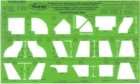 Rectangular Hvac Fitting Drafting Template Shop Data