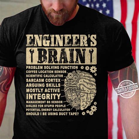 Engineers Brain Problem Solving Function Coffee Location Sensor Scientific Calculator Shirt