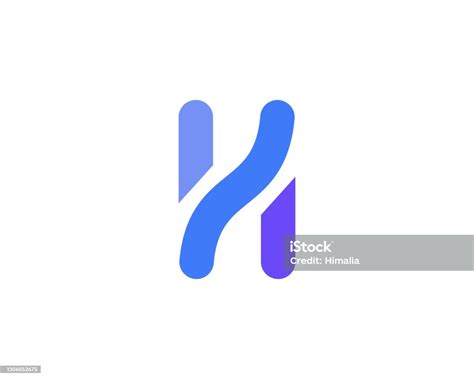 추상적인 다색 셰이프의 문자 H입니다 응용 프로그램 아이콘 로고 타입 디자인 템플릿입니다 벡터 아이콘 로고 디자인 0명에 대한 스톡 벡터 아트 및 기타 이미지 Istock